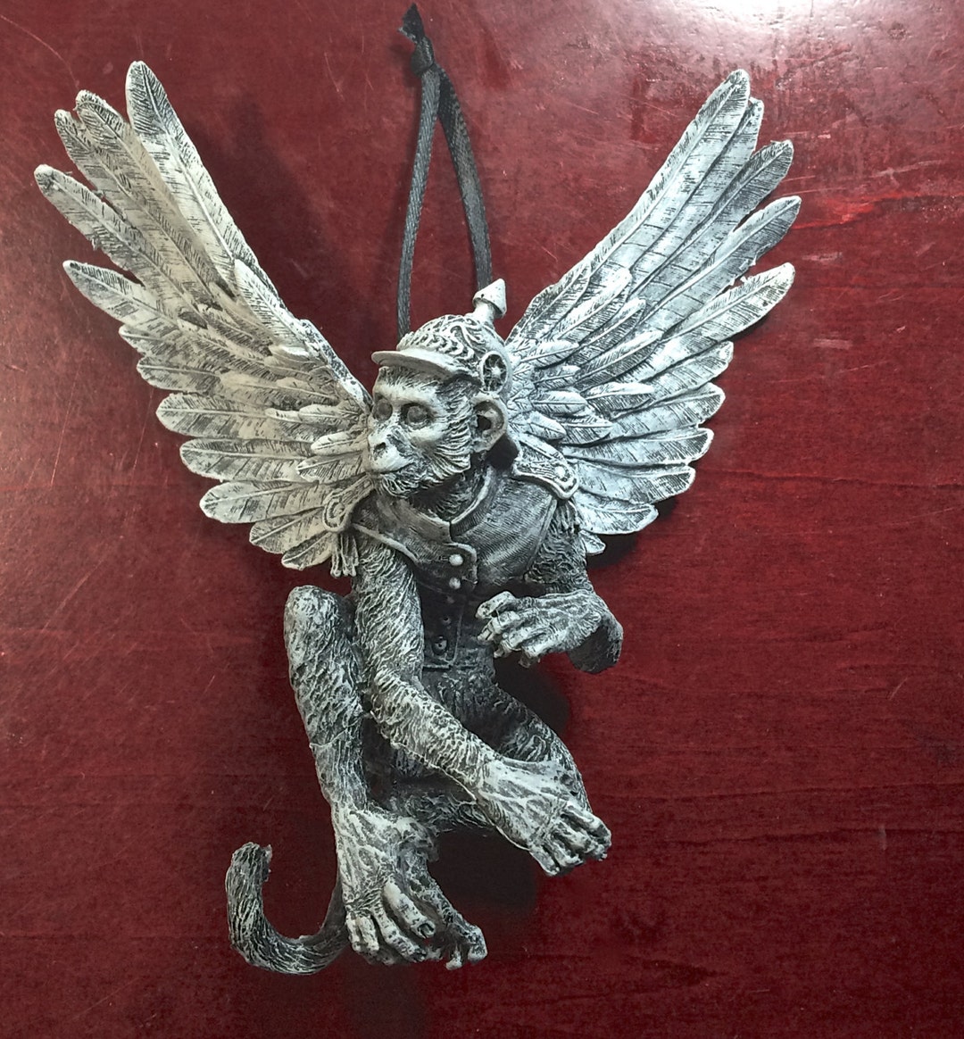 Flying Monkey Ornament, Hand Painted Resin Sculpture | Mythical ...