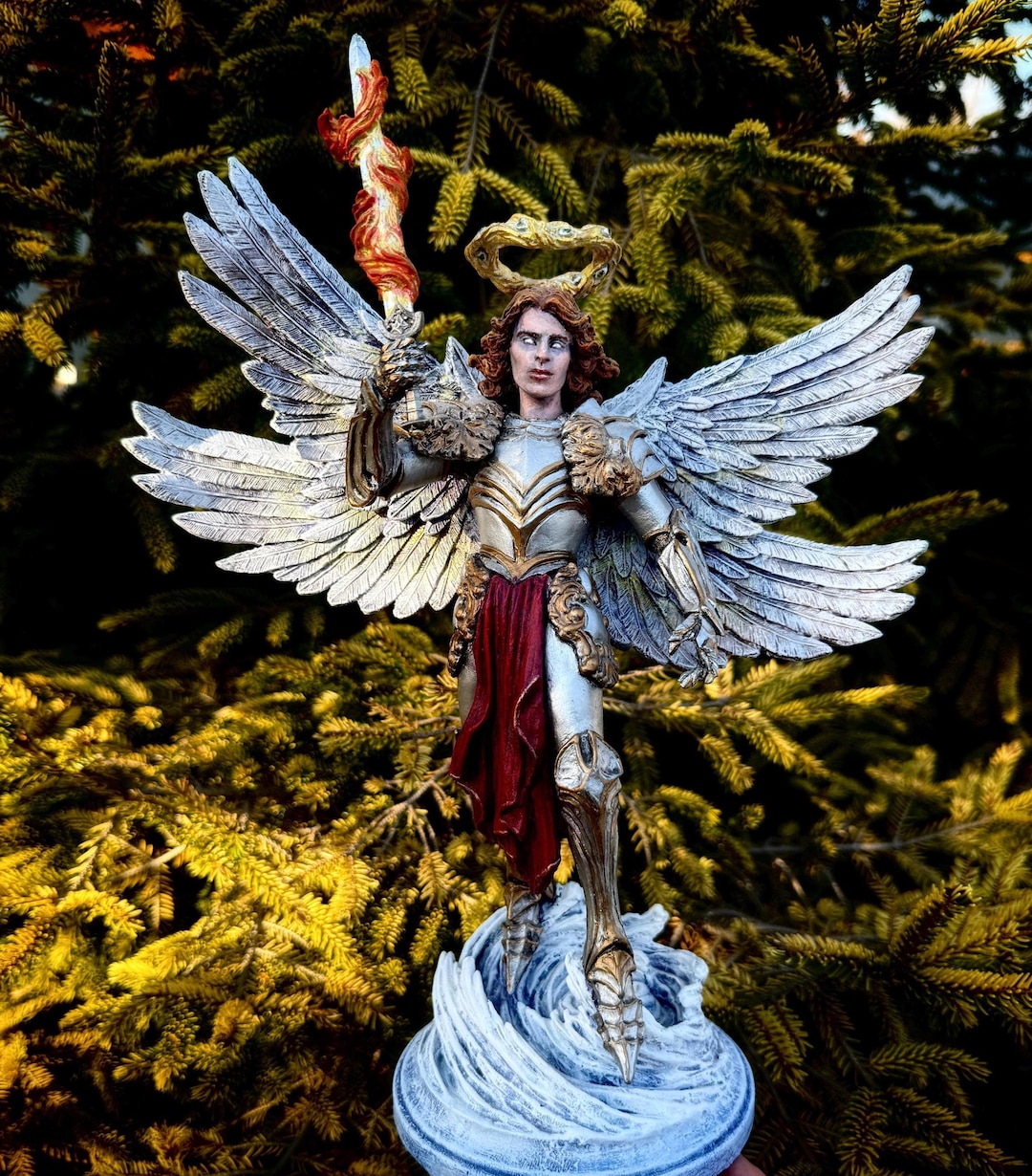 Saint Michael the Archangel Statue, Full Color | Mythological Figurine ...