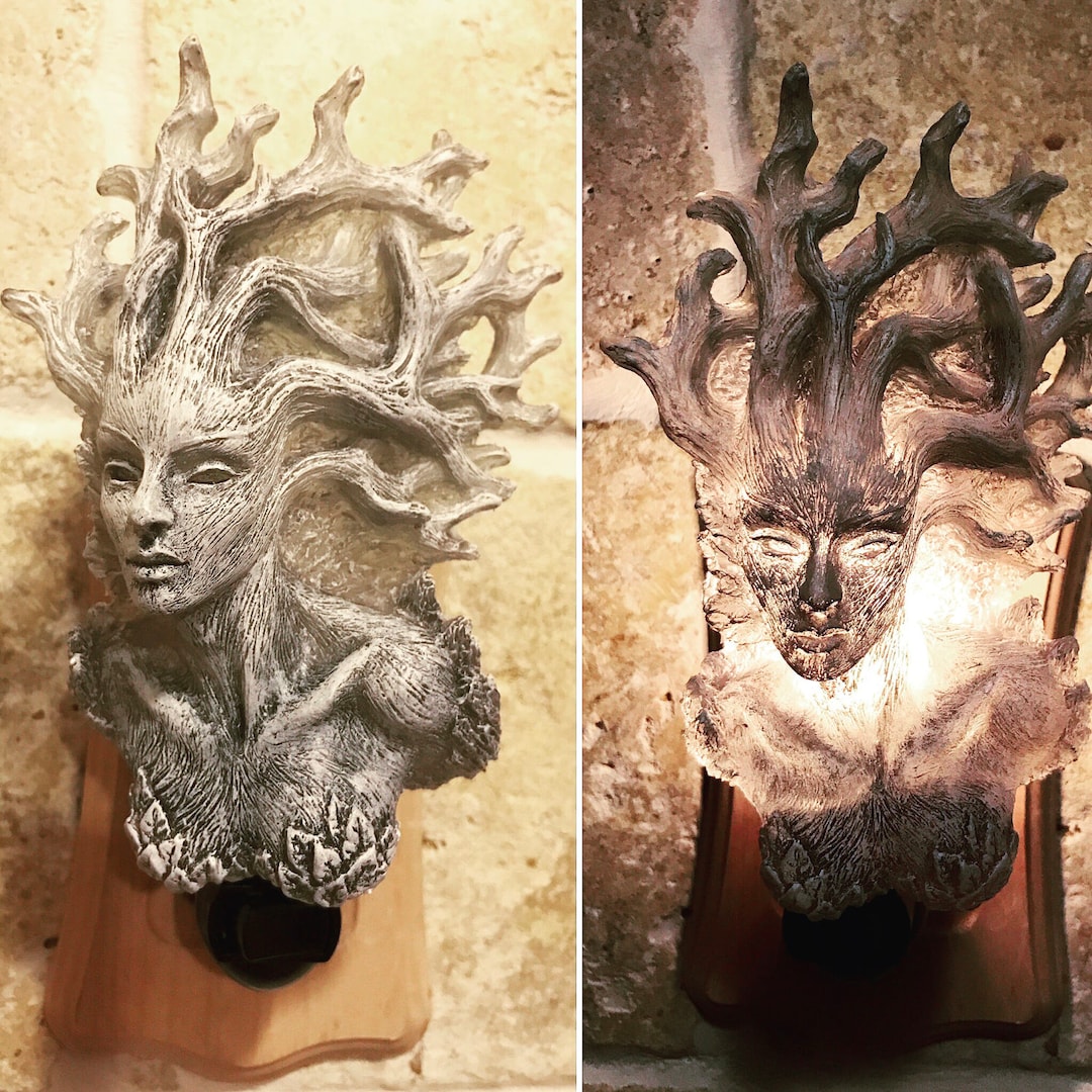Dryad Nightlight, Hand Painted Resin Sculpture | Medieval Gothic Night ...