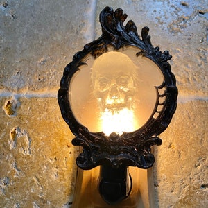 Spectral Skull Nightlight, Hand Painted Resin Sculpture | Victorian ...