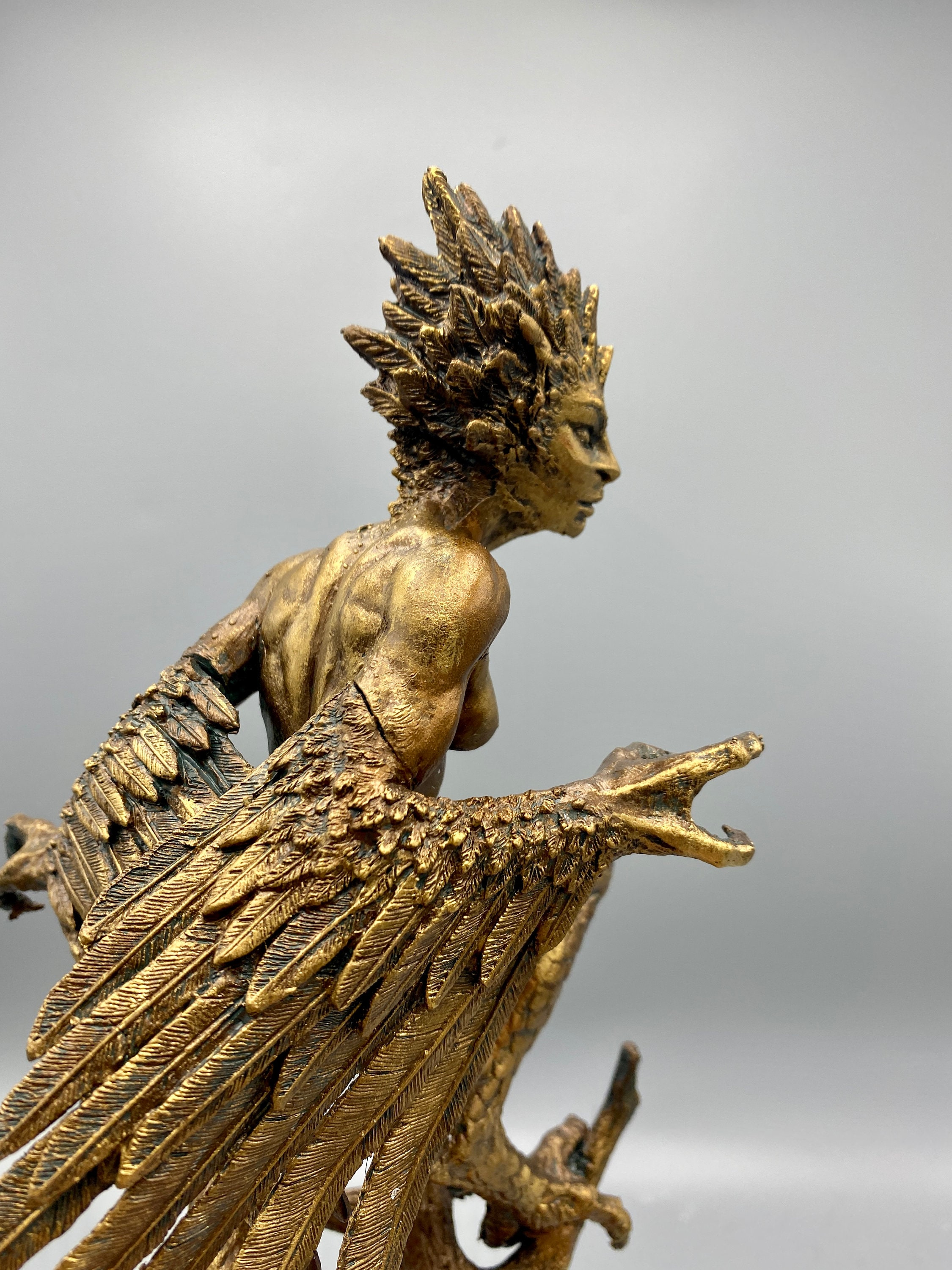 Harpy Statue, Hand Painted Resin Sculpture | Mythical Creature Figurine ...