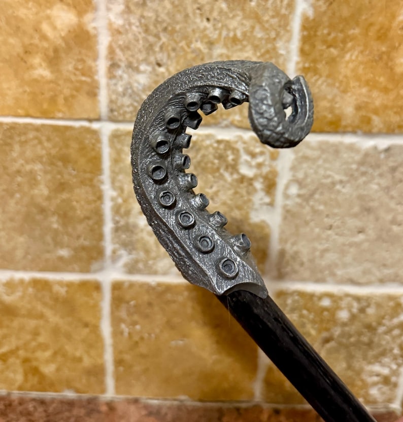 Kraken Tentacle Cane, Hand Sculpted Octopus Walking Stick | Nautical ...