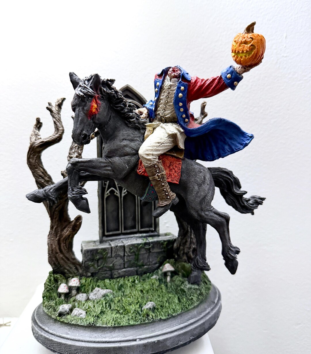 Headless Horseman Riding Statue, Full Color Resin Sculpture | Gothic ...