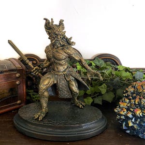 Oni Statue, Hand Painted Resin Sculpture Mythical Creature Figurine ...