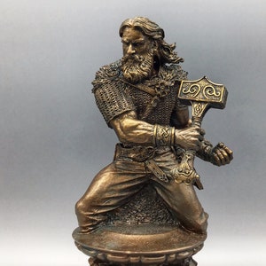 Thor Bust, Hand Painted Resin Sculpture | Norse Mythology Figurine ...