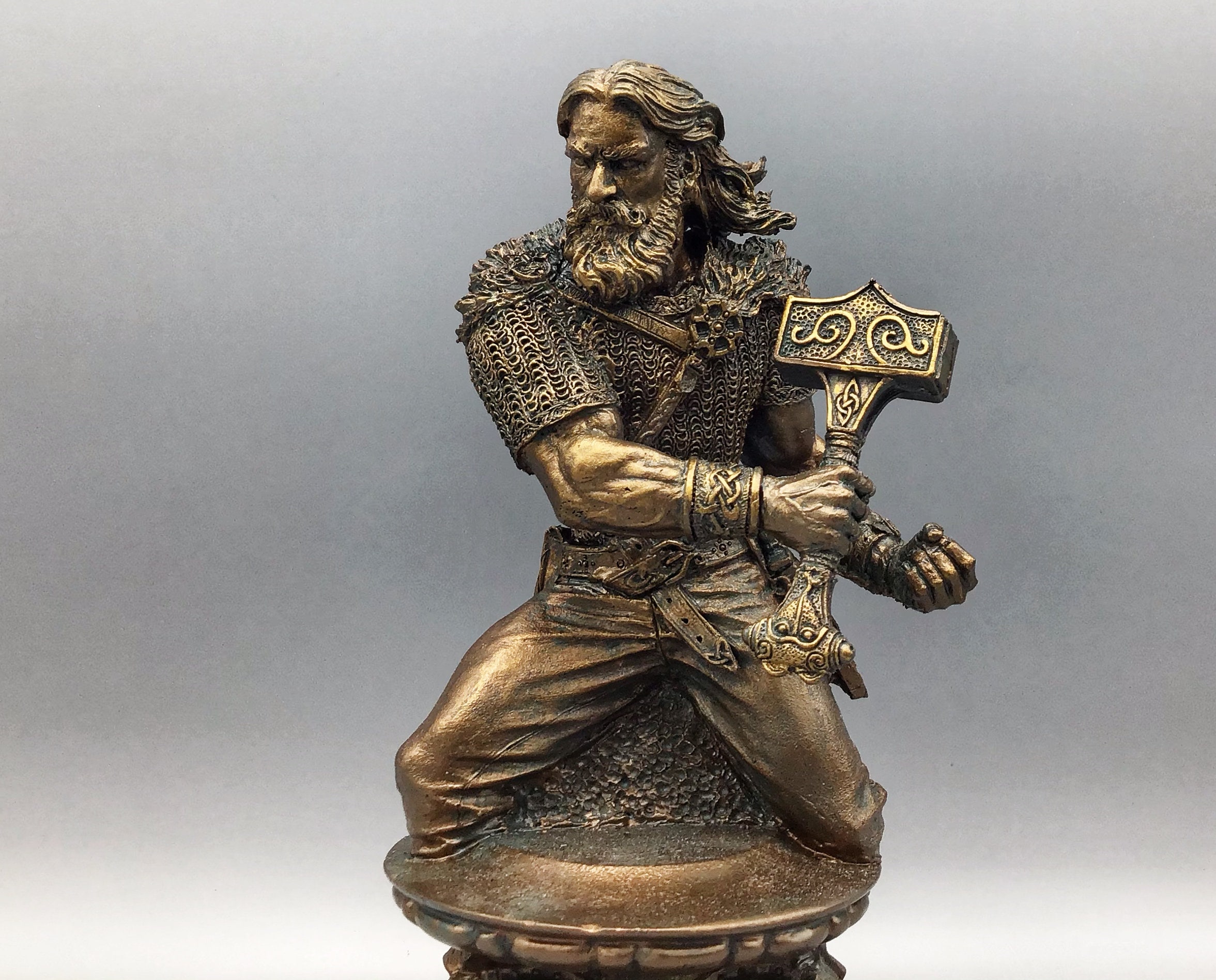 Thor Bust, Hand Painted Resin Sculpture | Norse Mythology Figurine ...