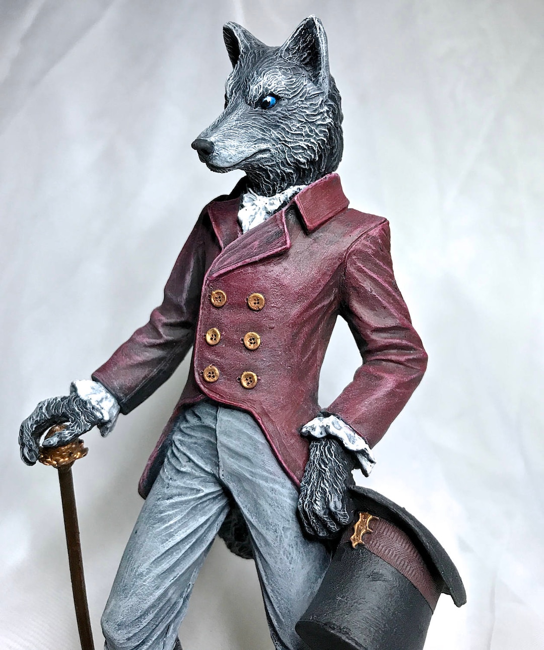 Gentleman Wolf Statue, Full Color Resin Sculpture | Mythical Creature ...