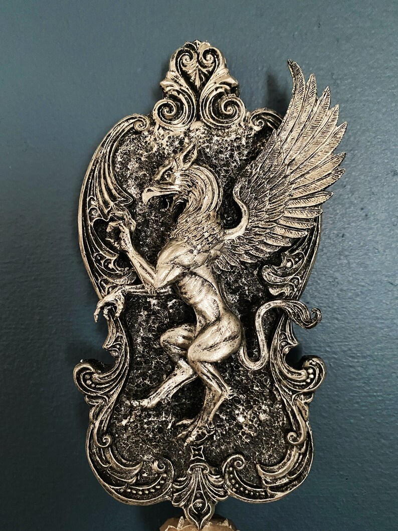 Medieval Griffin Wall Plaque, Hand Painted Resin | Fantasy Creature ...