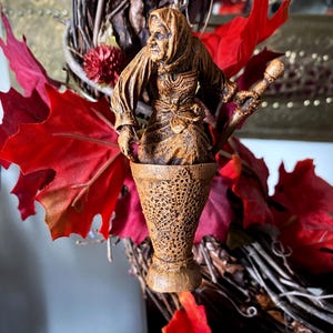 Baba Yaga, the Russian Witch Ornament, Hand Painted Resin Sculpture ...