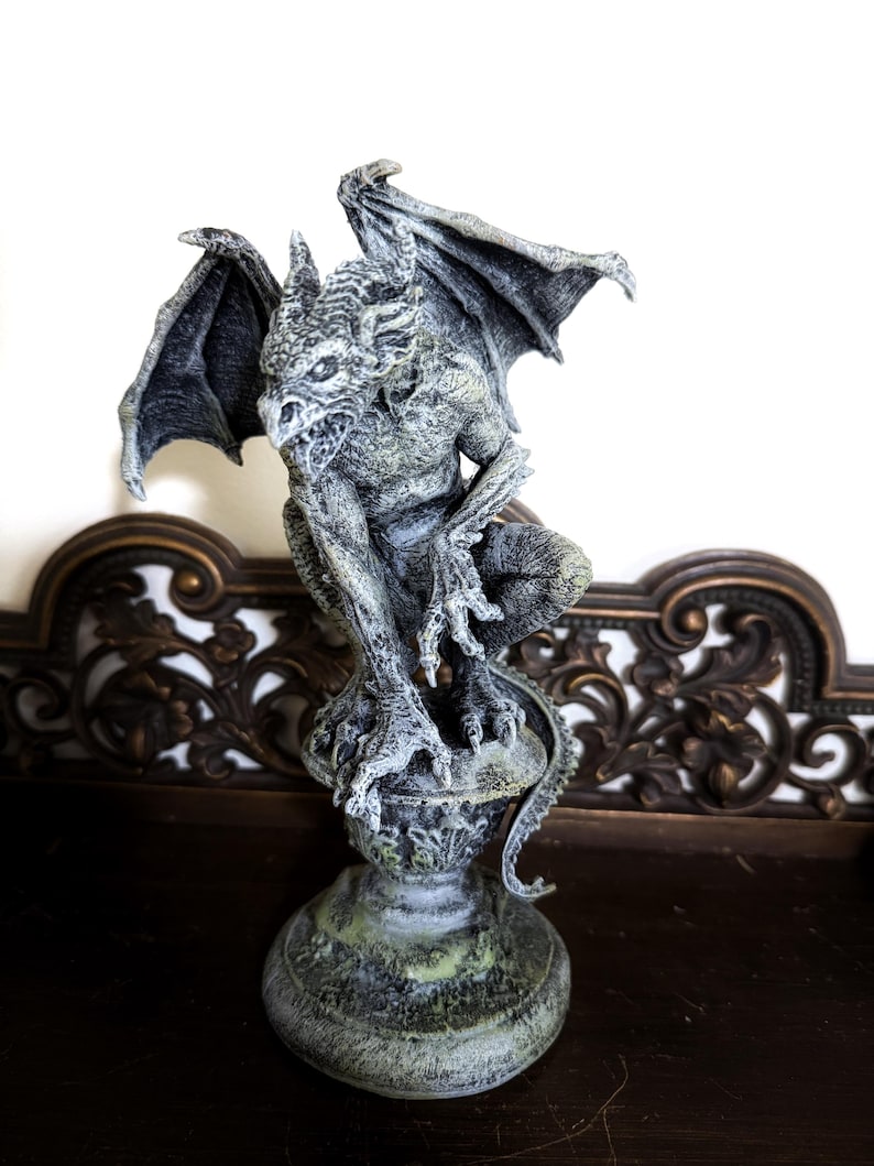 Gargoyle Statue, Hand Painted Resin | Legendary Medieval Monster ...