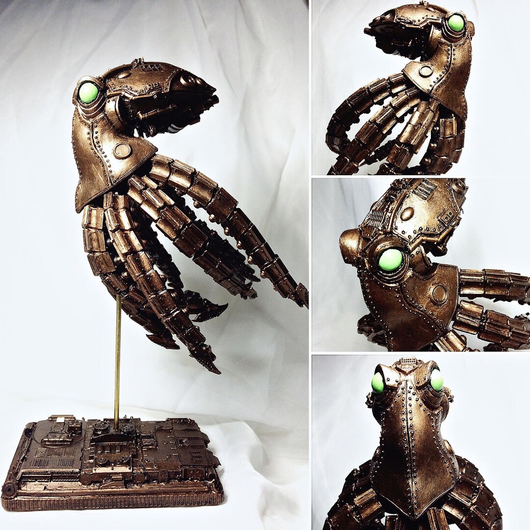 Mecha Kraken Statue, Hand Painted Resin Sculpture | Steampunk Robotic ...