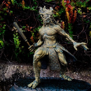 Oni Statue, Hand Painted Resin Sculpture Mythical Creature Figurine ...