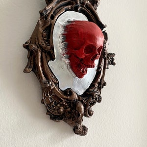 Spectral Skull Wall Plaque, Blood Red, Resin | Victorian Gothic Haunted ...