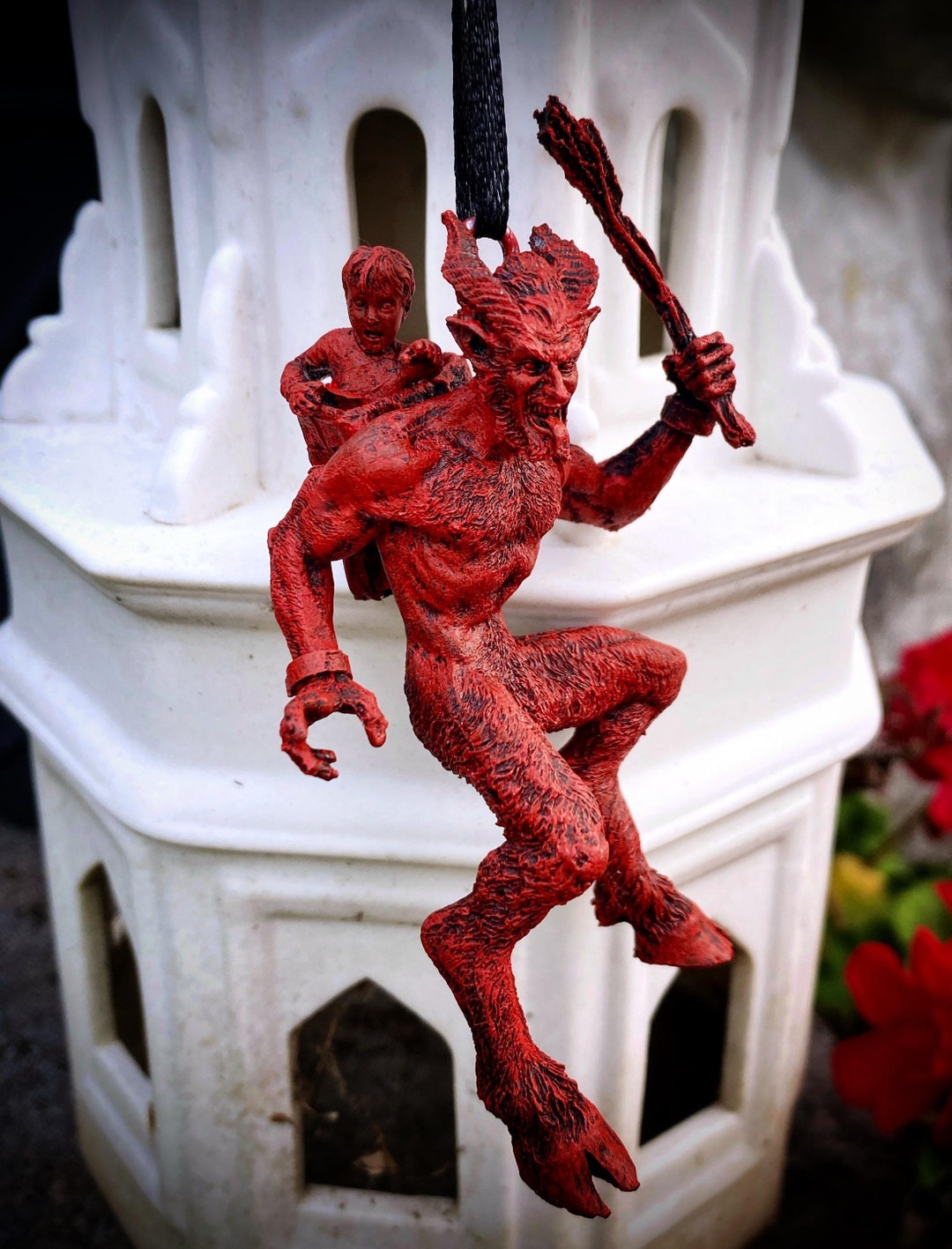 Krampus Ornament, Hand Painted Resin Sculpture | Mythical Creature ...