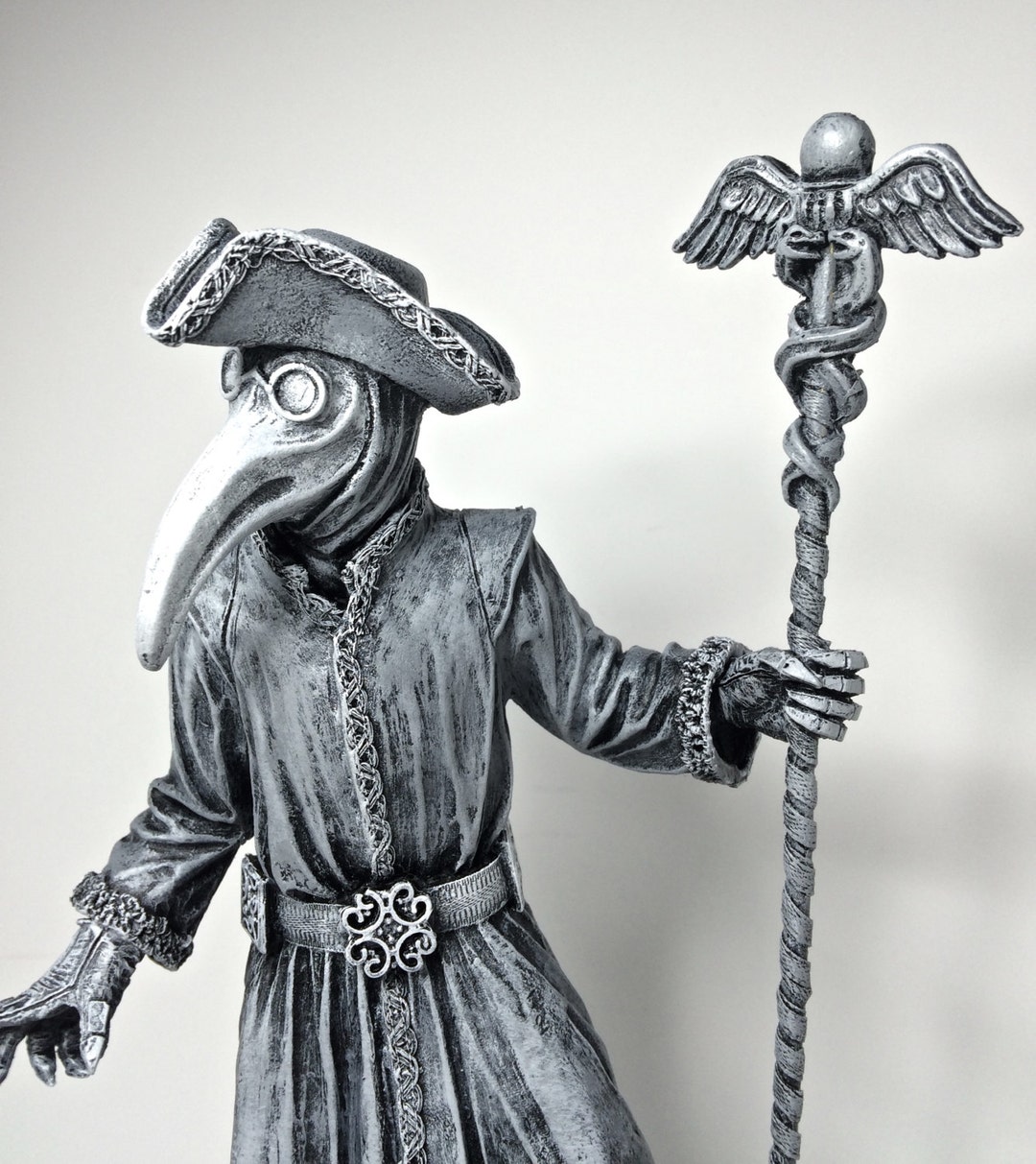 Venetian Plague Doctor Statue, Hand Painted Resin Sculpture | Gothic ...