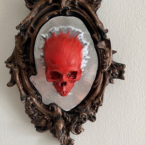 Spectral Skull Wall Plaque, Blood Red, Resin | Victorian Gothic Haunted ...