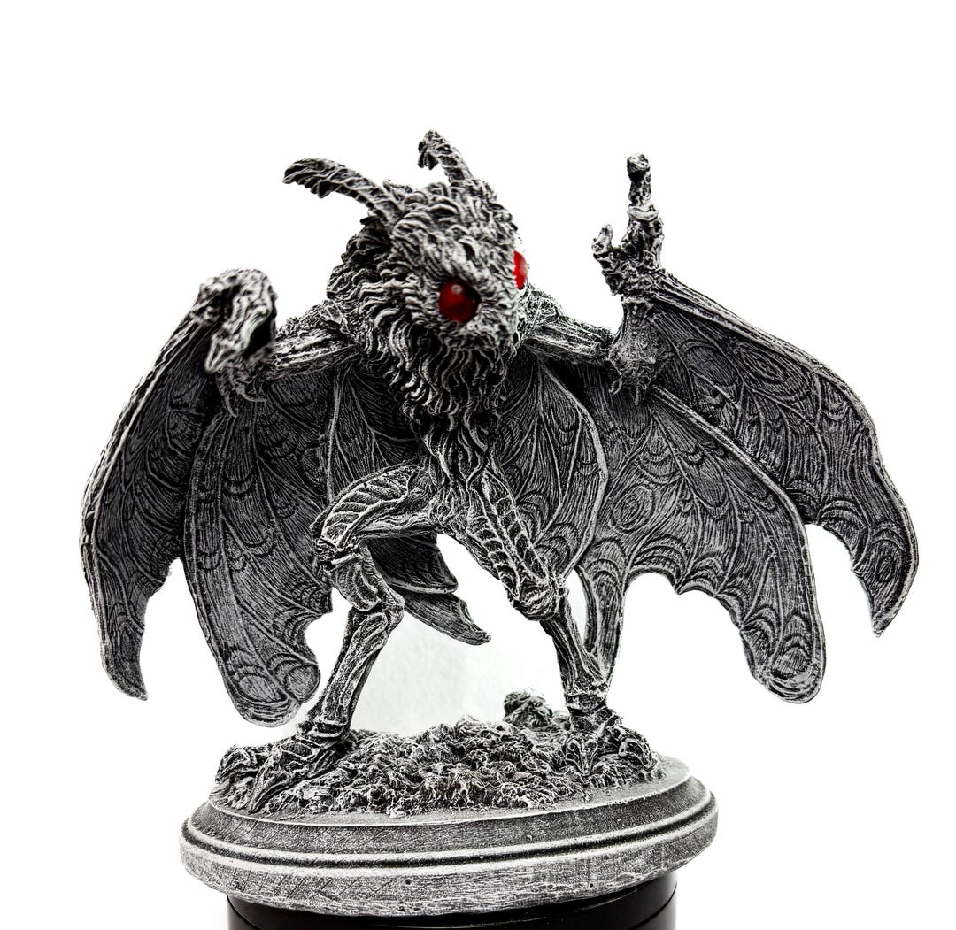 Mothman Statue, Hand Painted Resin Sculpture | Cryptozoology Creature ...
