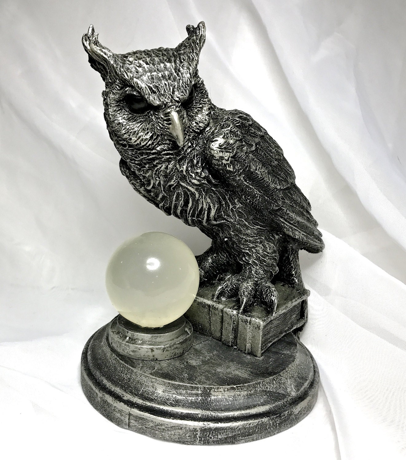 Horned Owl: Witch’s Familiar Statue, Hand Painted Resin Sculpture ...