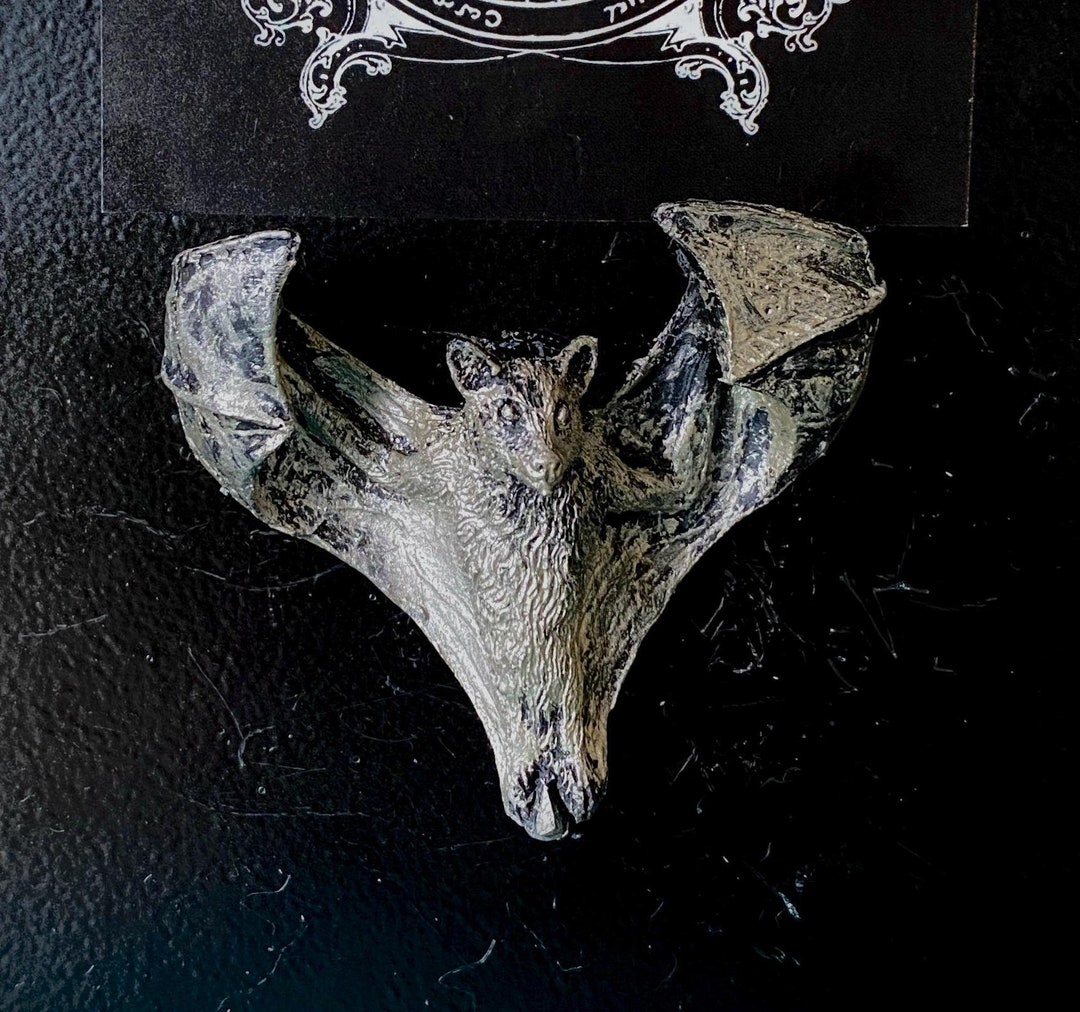 Soaring Fruit Bat Magnet, Hand Painted Resin Sculpture Mythic Fantasy ...