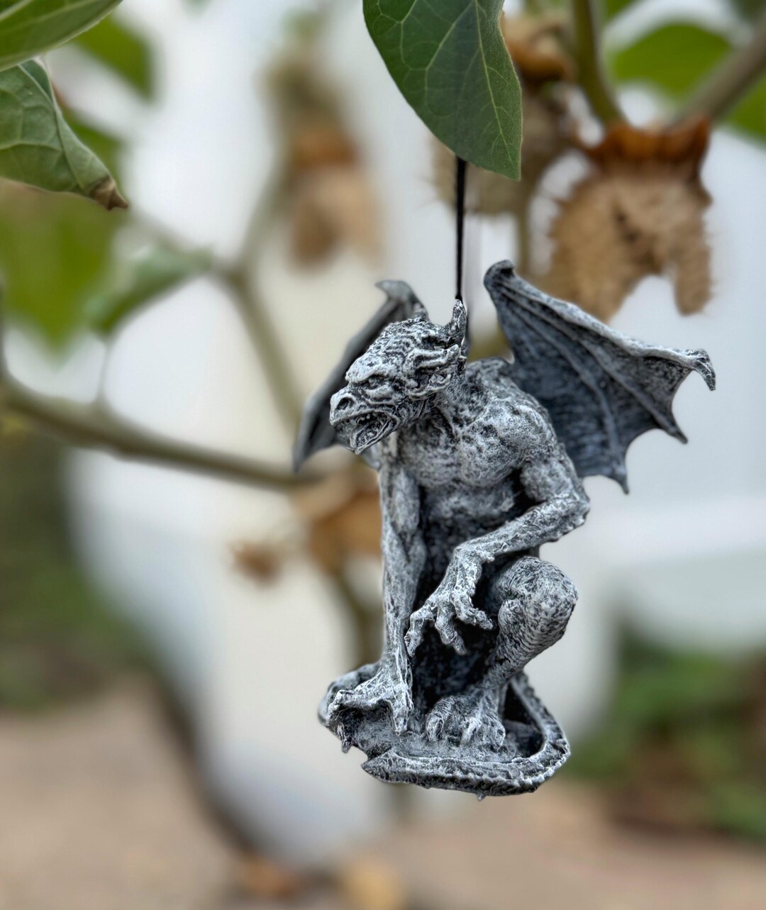Gargoyle Ornament, Hand Painted Resin | Legendary Medieval Monster ...