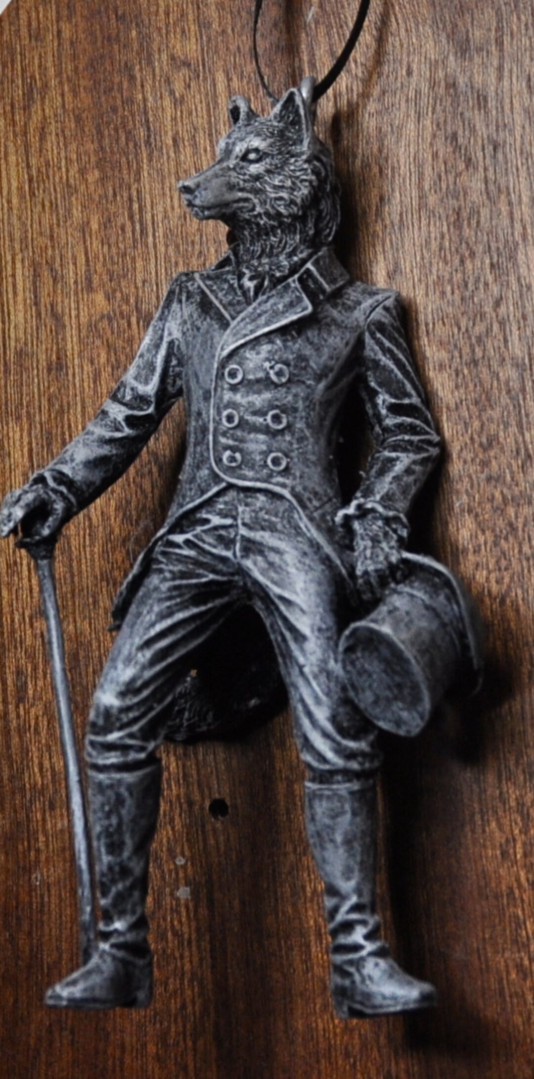 Gentleman Wolf Ornament, Hand Painted Resin Sculpture Mythical Creature ...