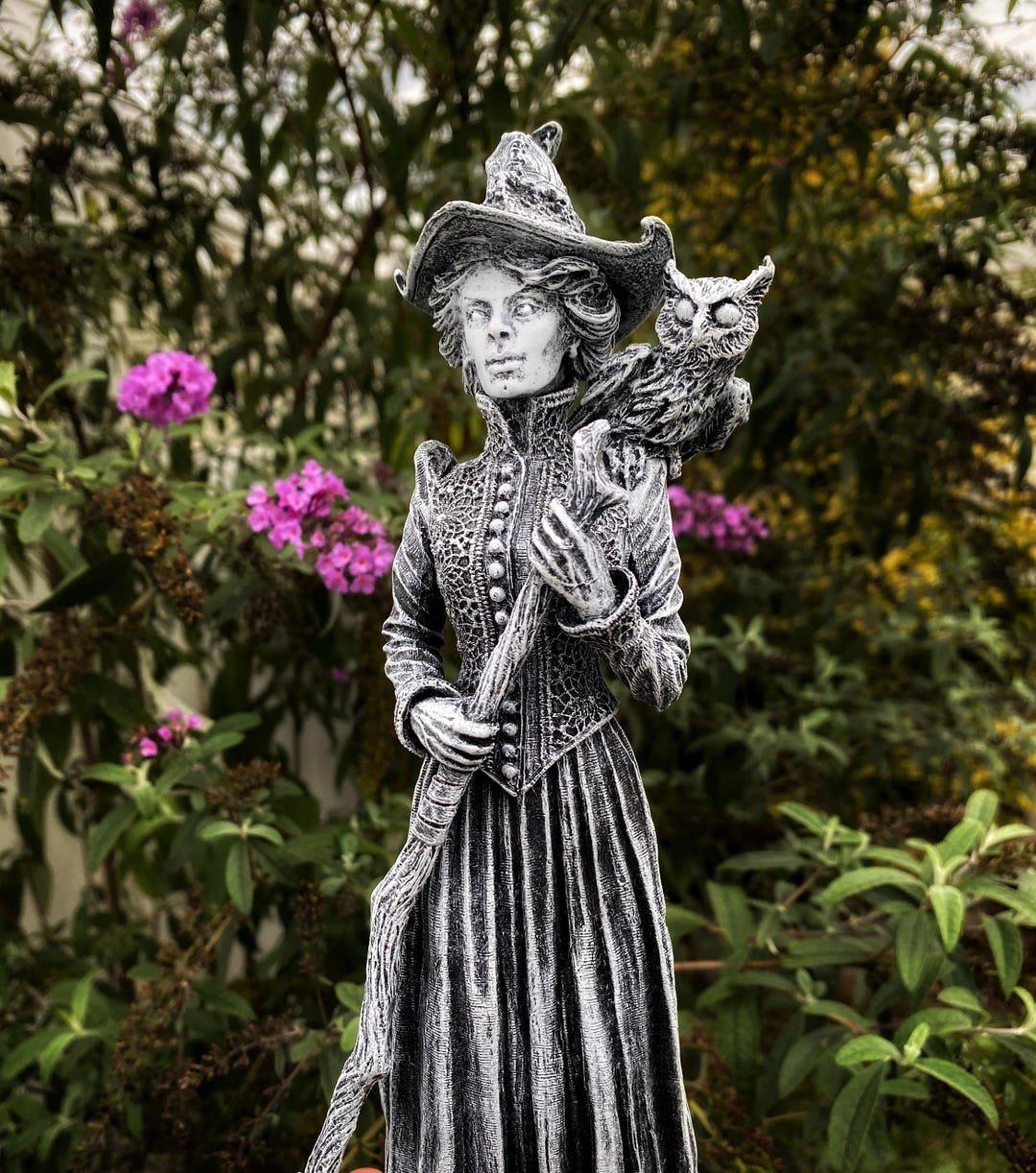 Victorian Witch Statue, Hand Painted Resin Sculpture | Gothic Victorian ...