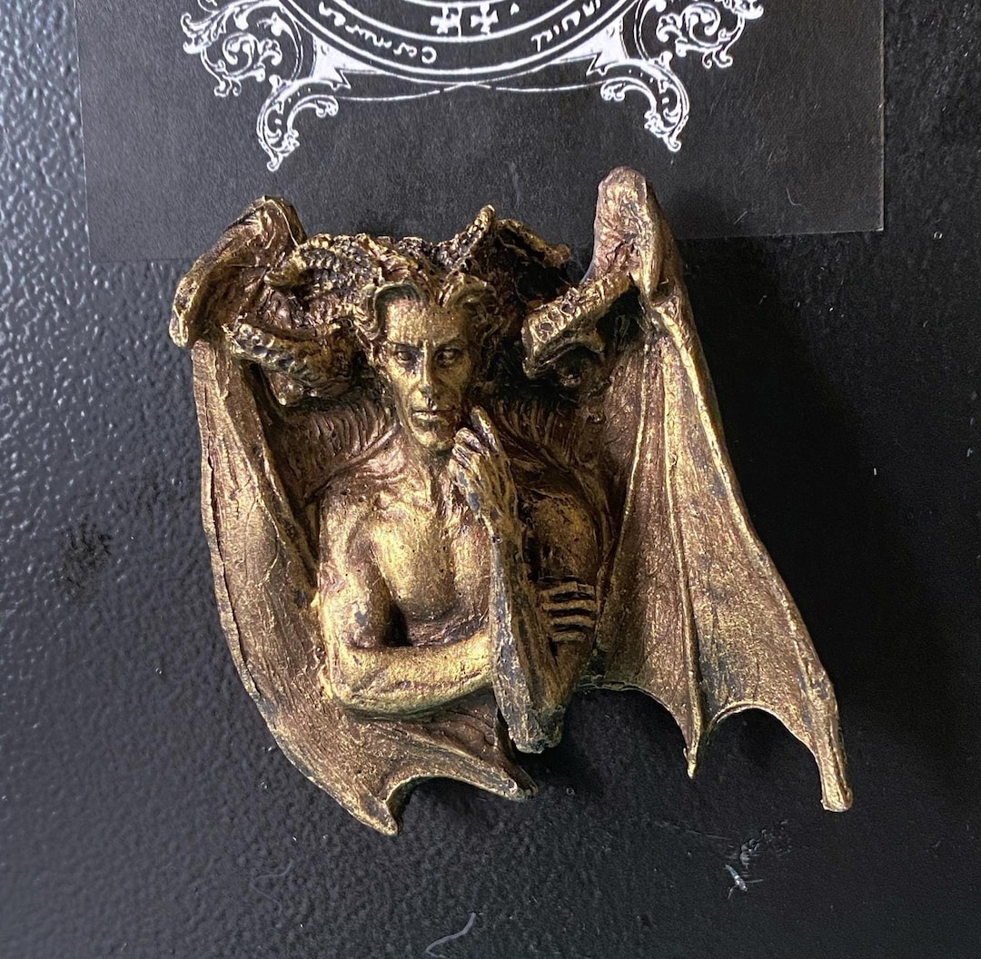 Lucifer Magnet, Hand Painted Resin Sculpture | Mythic Fantasy Decor ...