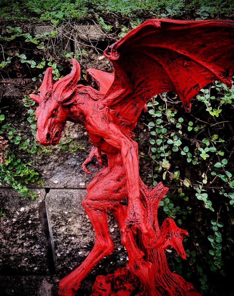 Jersey Devil Statue, Hand Painted Resin Sculpture | Cryptozoology ...