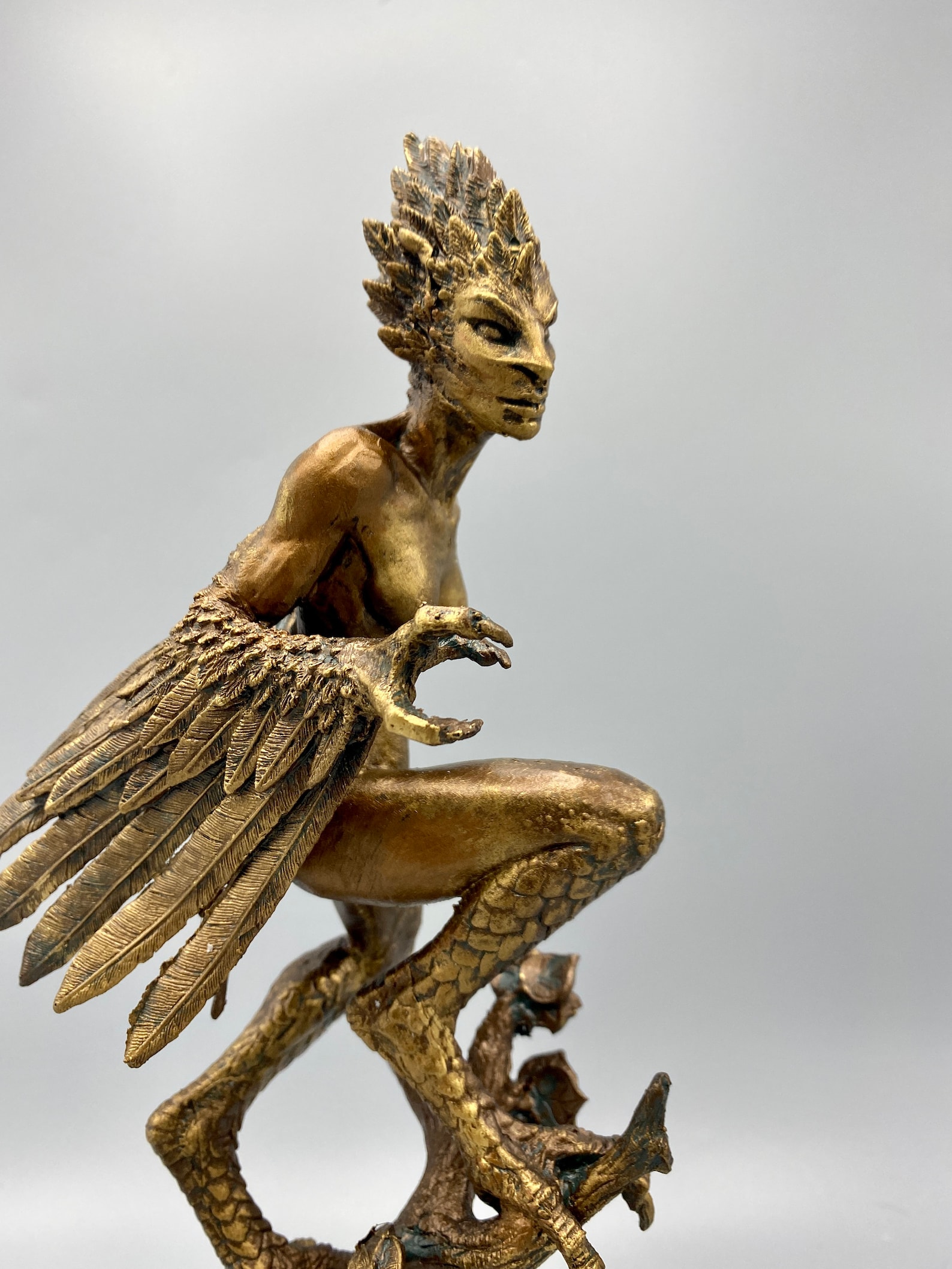 Harpy Statue, Hand Painted Resin Sculpture | Mythical Creature Figurine ...