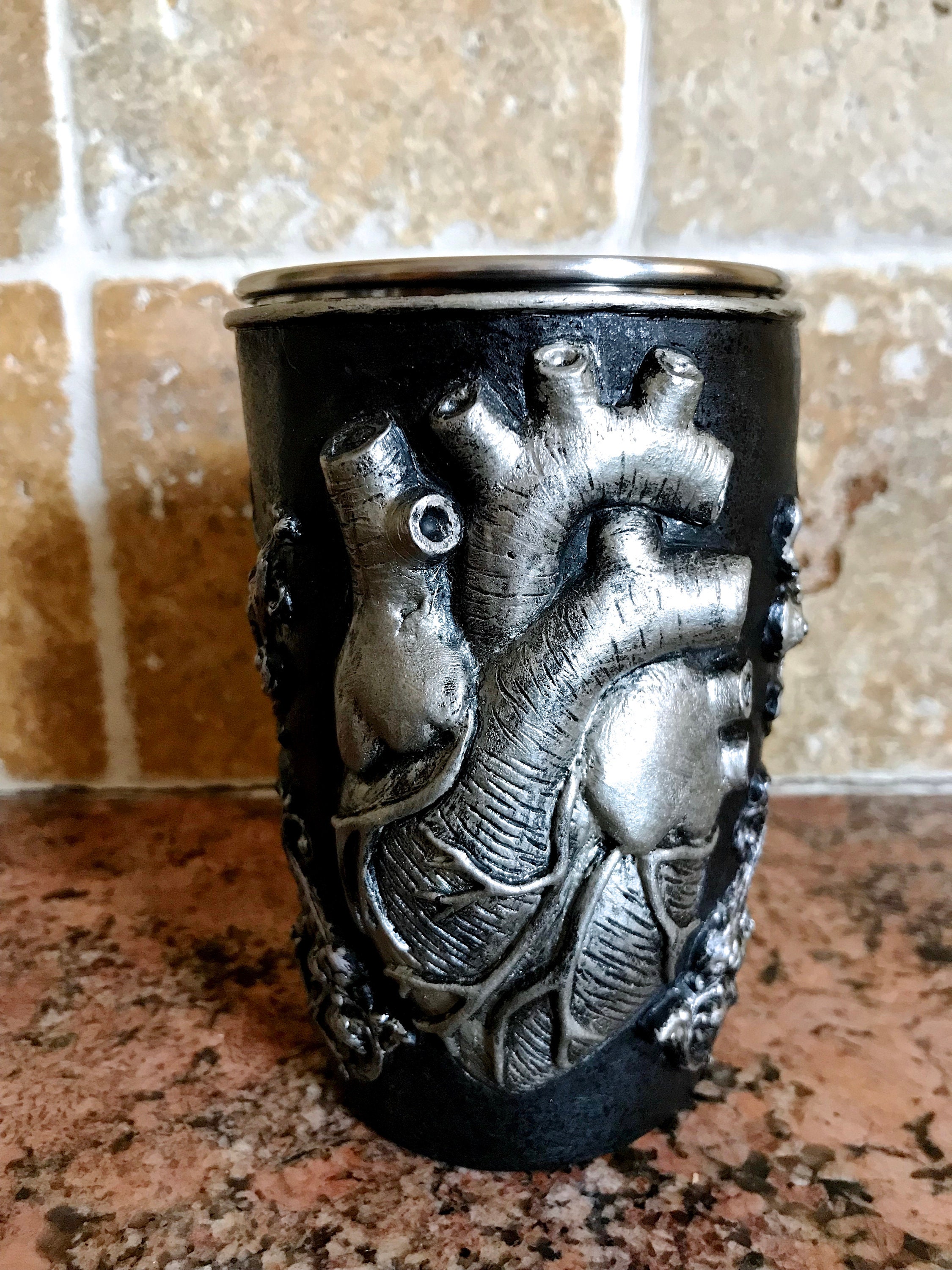 Anatomical Heart Mug Pewter Finish | Etsy