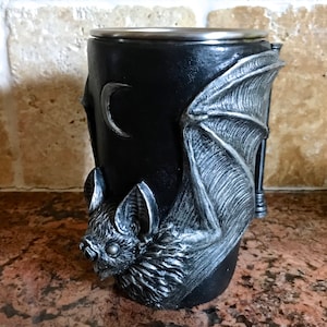 Vampire Bat Mug | Hand Sculpted Resin Gothic Art Mug With Stainless ...