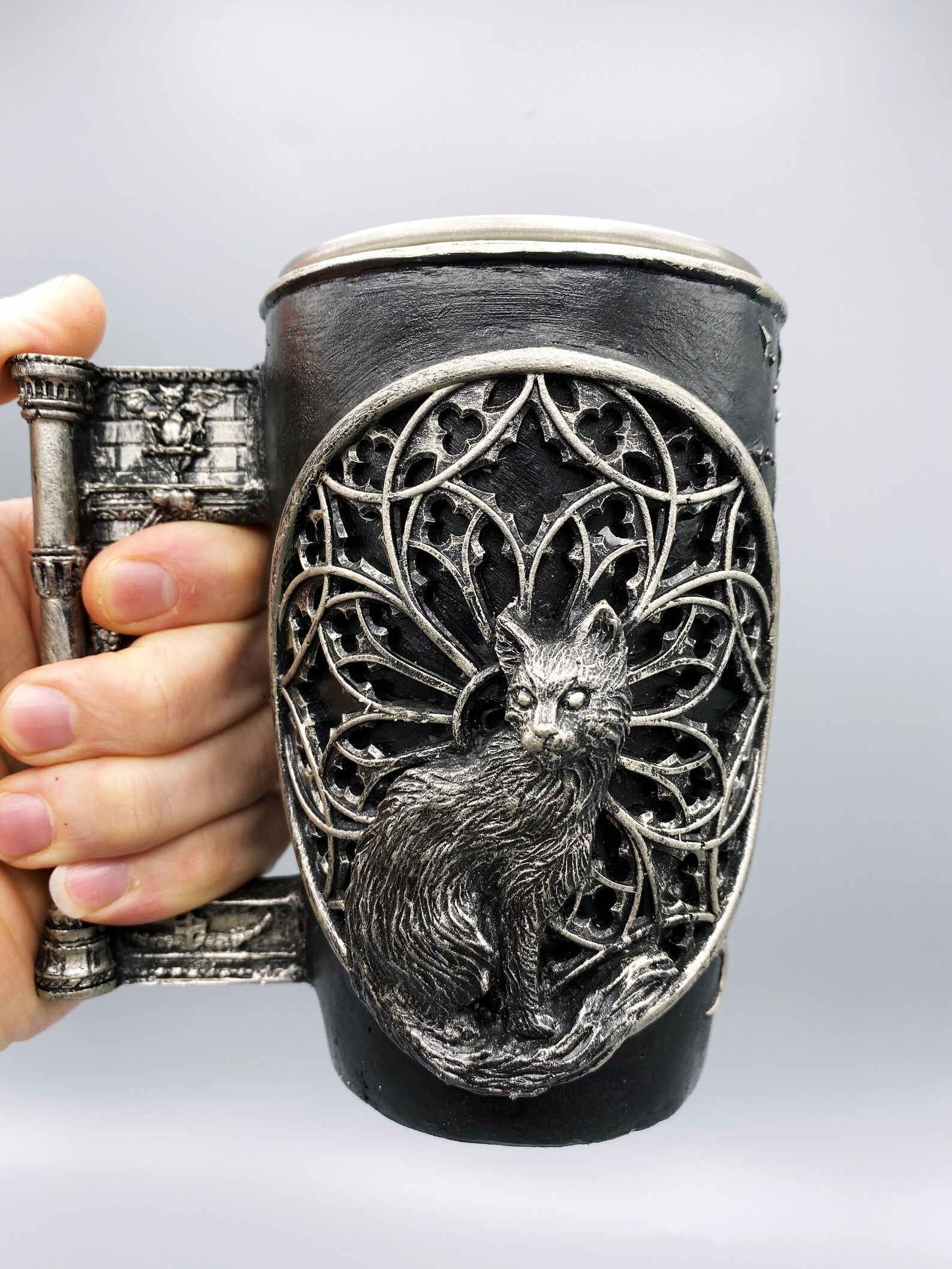 Cat and Gothic Cathedral Window Mug | Etsy