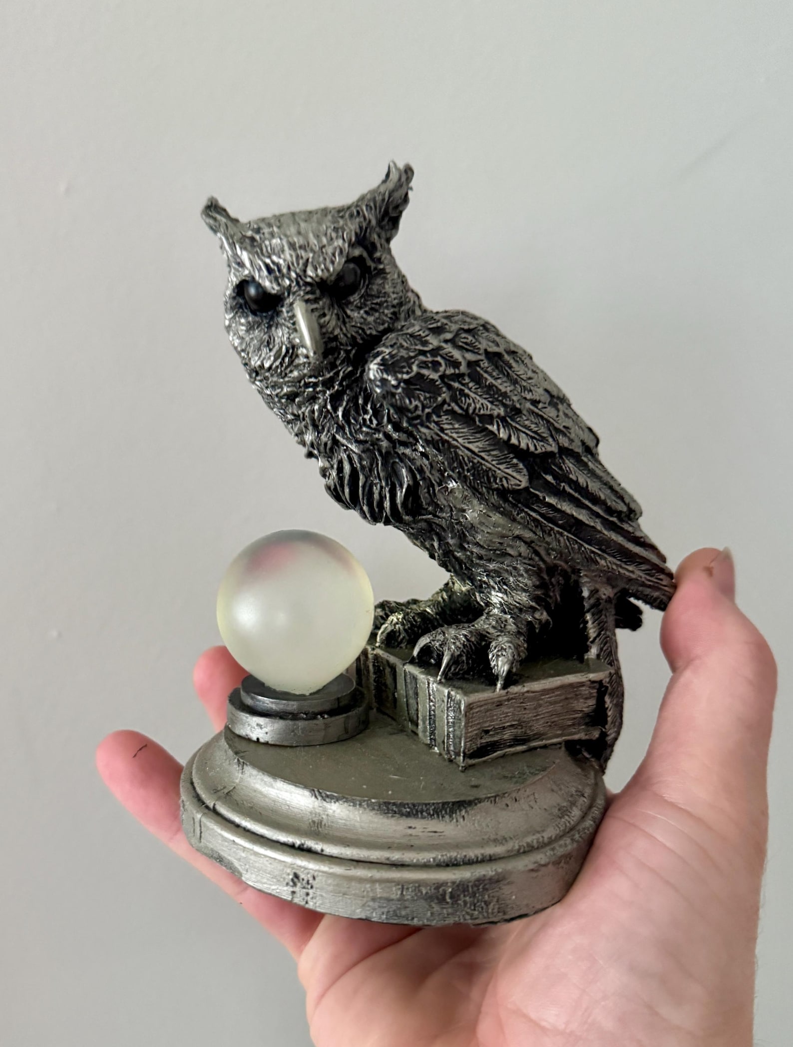 Horned Owl: Witch’s Familiar Statue, Hand Painted Resin Sculpture ...