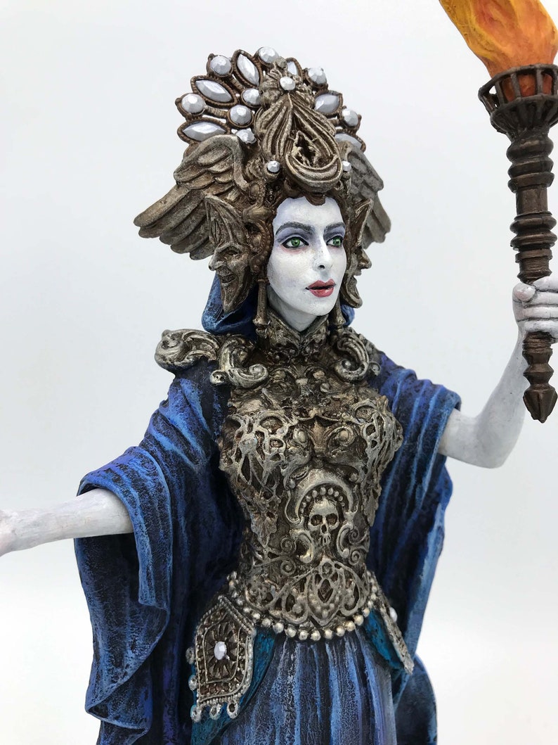 Hecate, Goddess of Witchcraft and Magic Statue, Full Color Sculpture ...