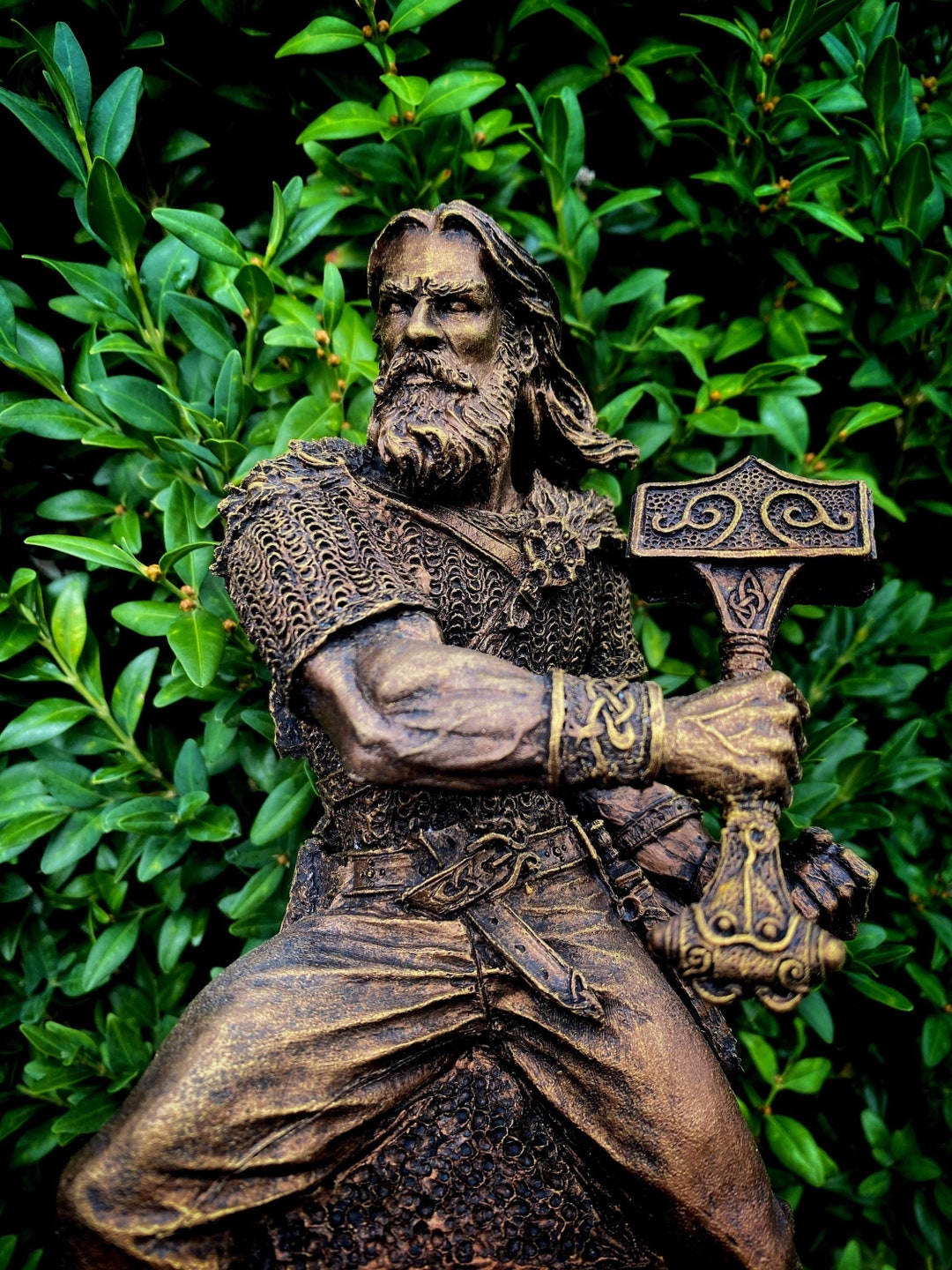 Thor Bust, Hand Painted Resin Sculpture | Norse Mythology Figurine ...