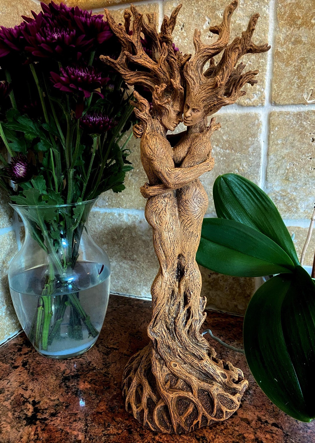 Amor Silvanus: Embracing Dryads Statue | Mythical Forest Creature ...