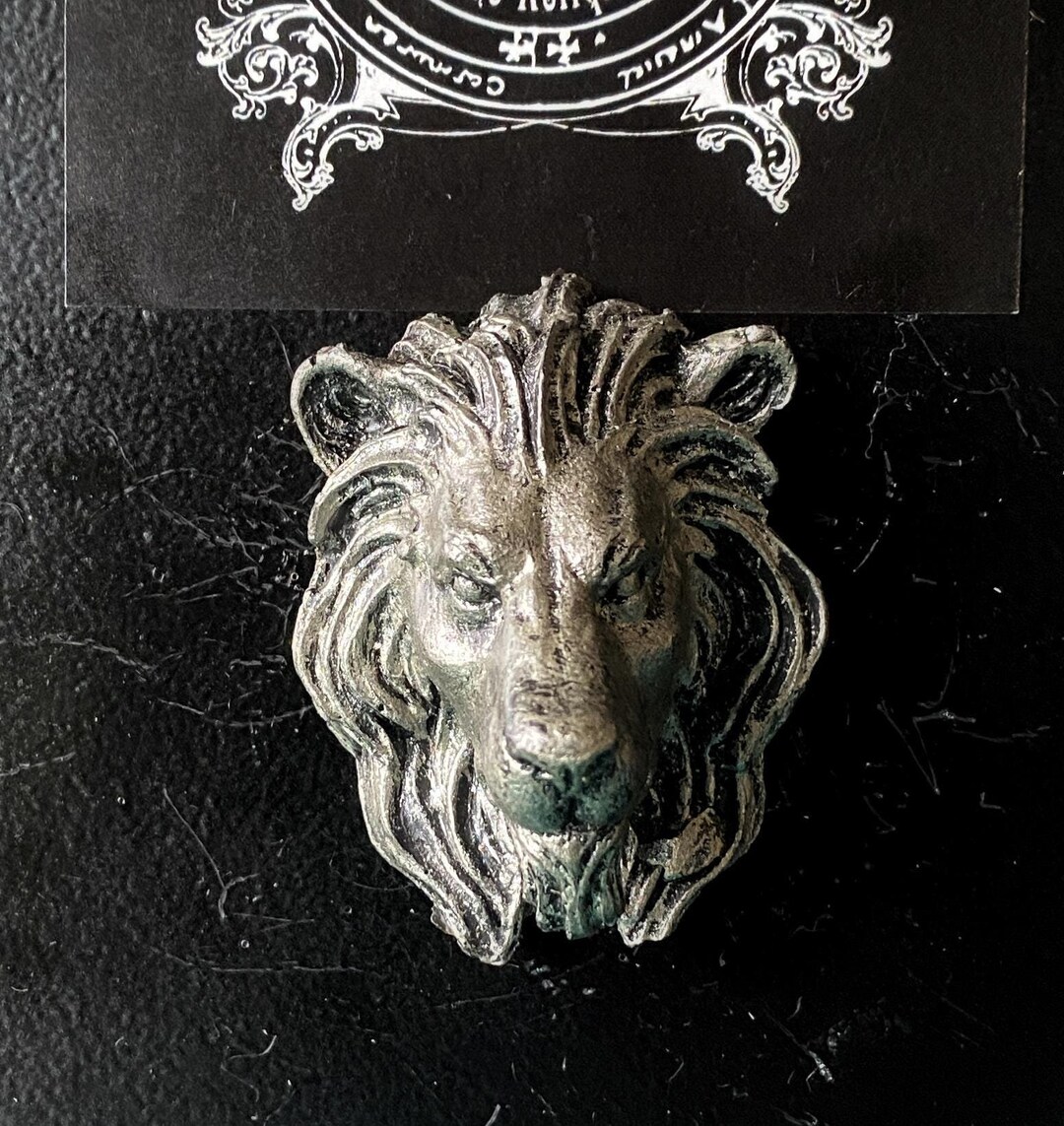 Lion's Head Magnet, Hand Painted Resin Sculpture | Mythic Fantasy Art ...