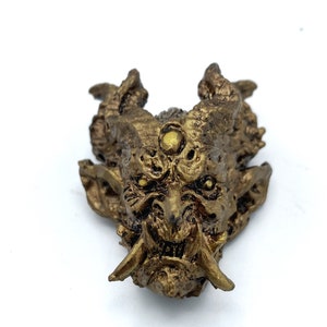 Oni Demon Head Magnet, Hand Painted Resin Sculpture | Mythic Fantasy ...