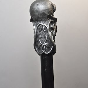 Raven Skull Cane, Hand Sculpted Walking Stick | Dark Victorian Gothic ...