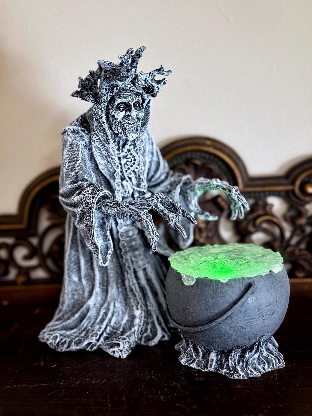 Gryla the Witch Statue, Hand Painted Resin Sculpture Rustic Folklore ...