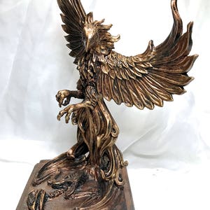 Phoenix Statue, Hand Painted Resin Sculpture | Mythical Creature Art ...