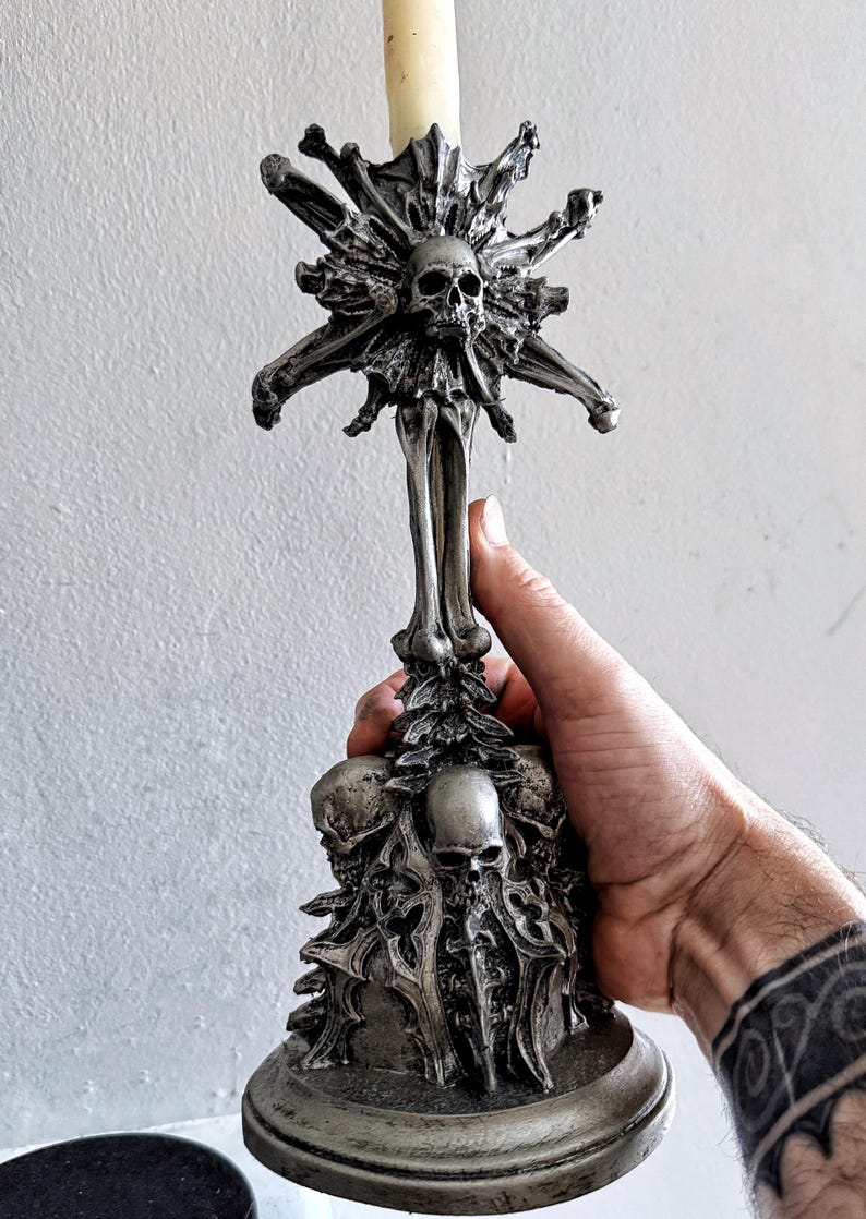 Requiem Monstrance Candlestick Holder, Hand Sculpted Resin | Spooky ...