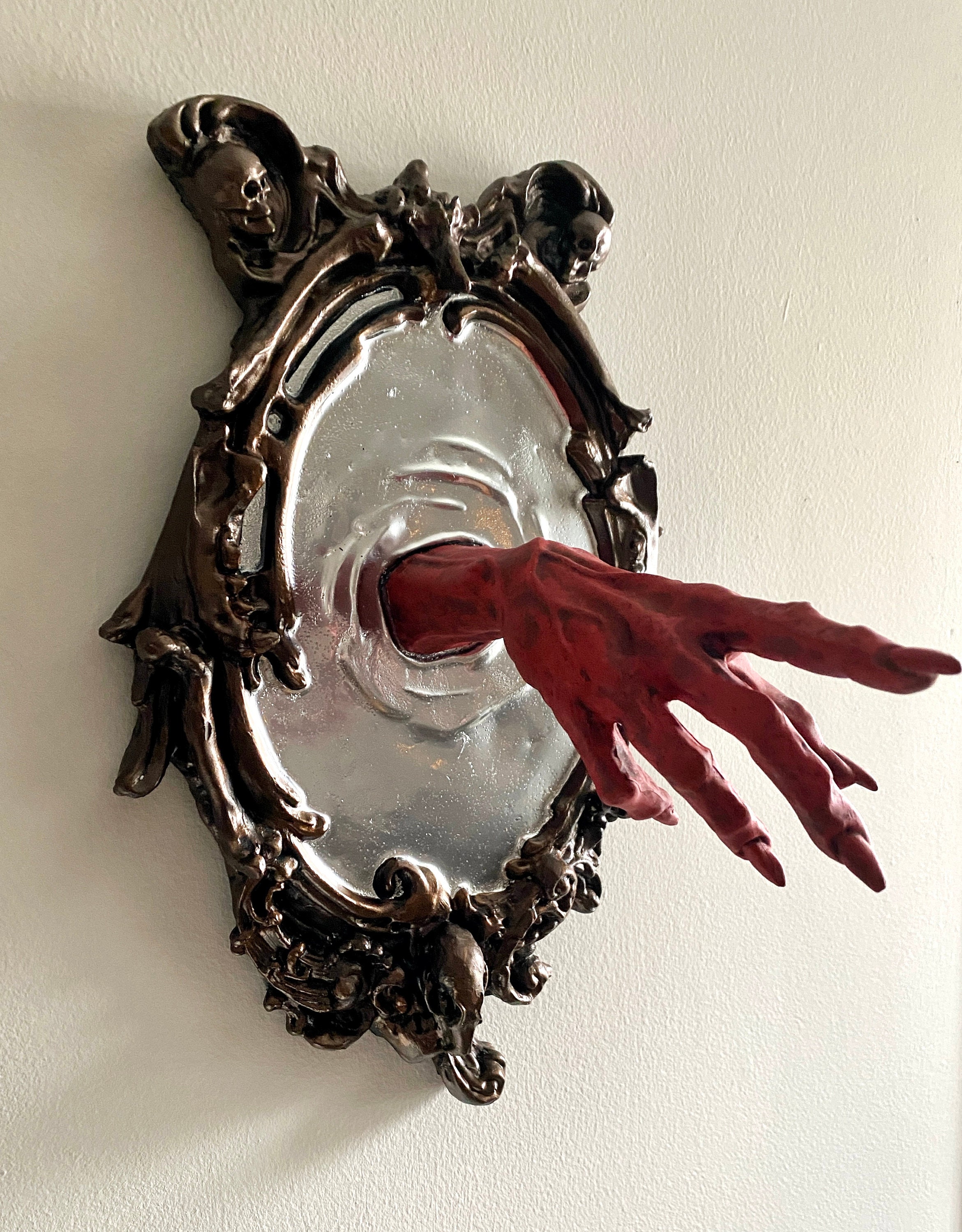 Spectral Hand Wall Plaque, Large Version, Blood Red, Resin | Victorian ...
