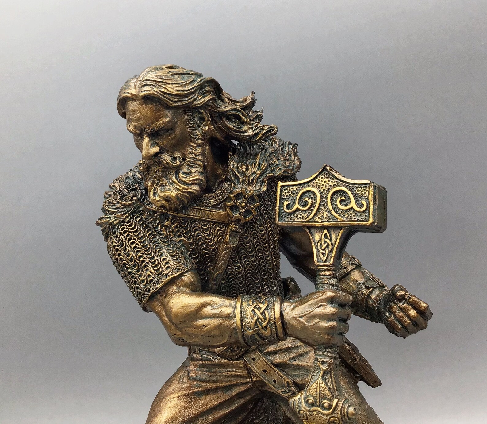 Thor Bust, Hand Painted Resin Sculpture | Norse Mythology Figurine ...