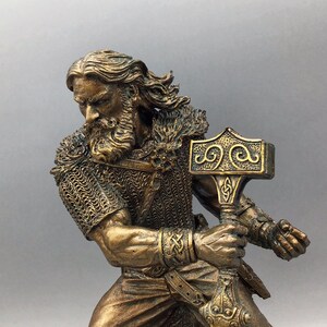 Thor Bust, Hand Painted Resin Sculpture | Norse Mythology Figurine ...