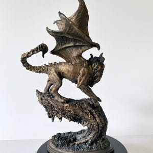 Manticore Statue, Hand Painted Resin Sculpture | Mythical Creature ...