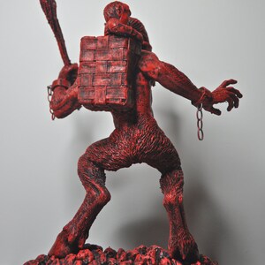 Krampus I Statue, Hand Painted Resin Sculpture, Red Finish | Mythical ...