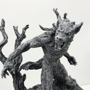 Werewolf Statue, Hand Painted Grayscale Resin Sculpture | Gothic ...