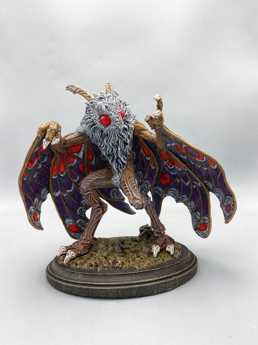 Mothman Statue, Full Color Resin Sculpture | Cryptozoology Creature ...