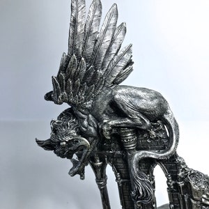 Griffin Statue, Hand Painted Resin Sculpture | Mythical Creature ...